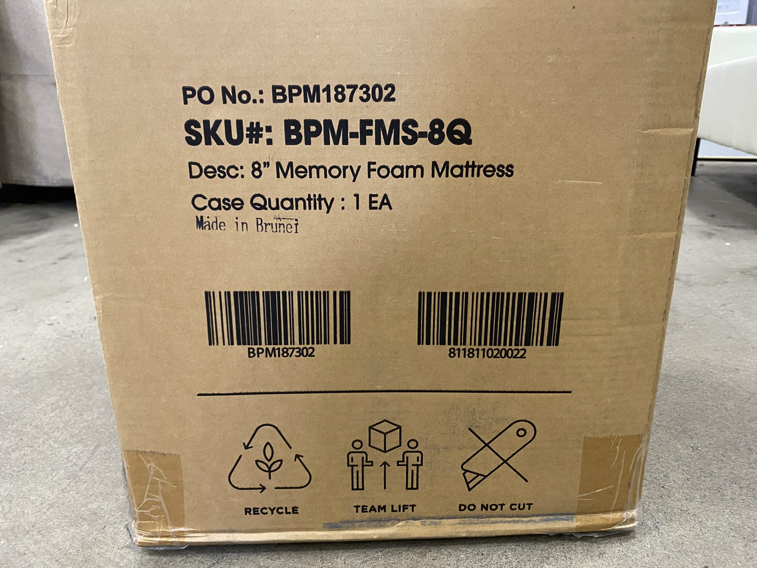 Queen size mattress shipping box store