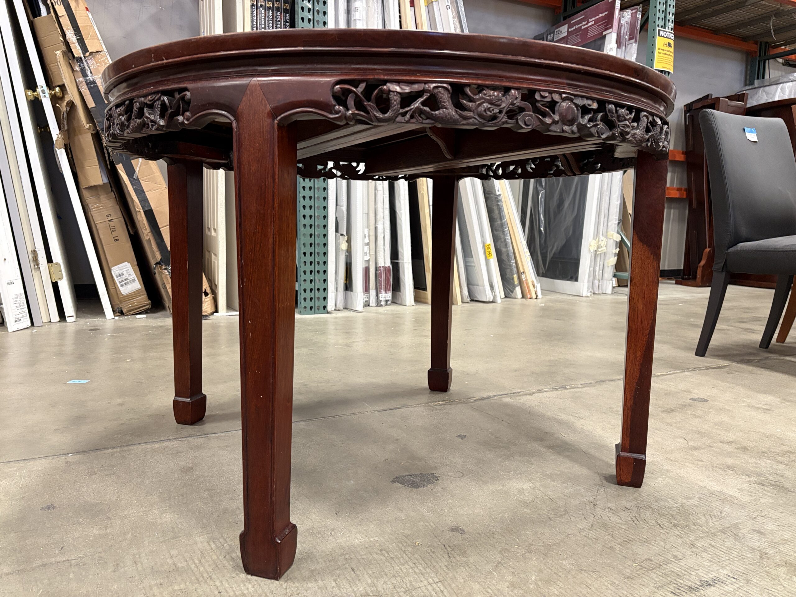 Vintage Rosewood Ming Dynasty Style Dining Set with Hand Carved Details ...