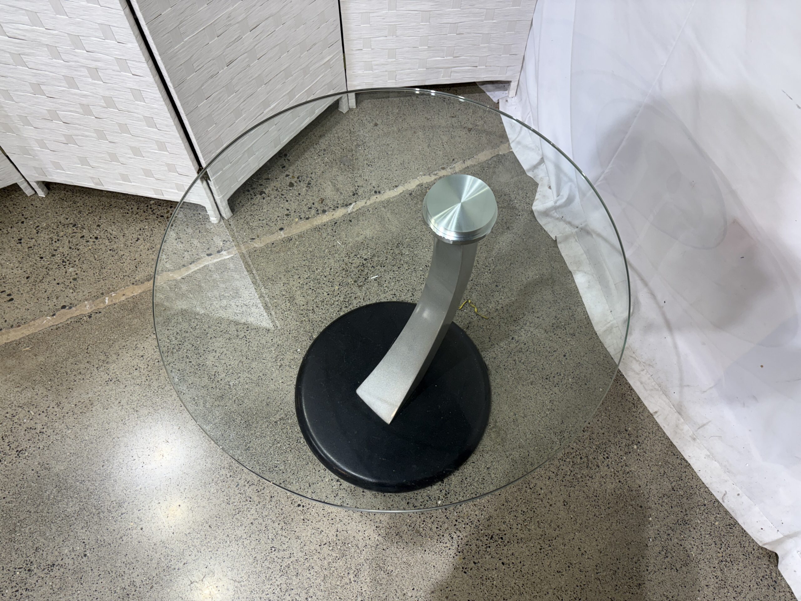 Modern Curved Glass Top Side Table | Habitat Stores Seattle-King County ...